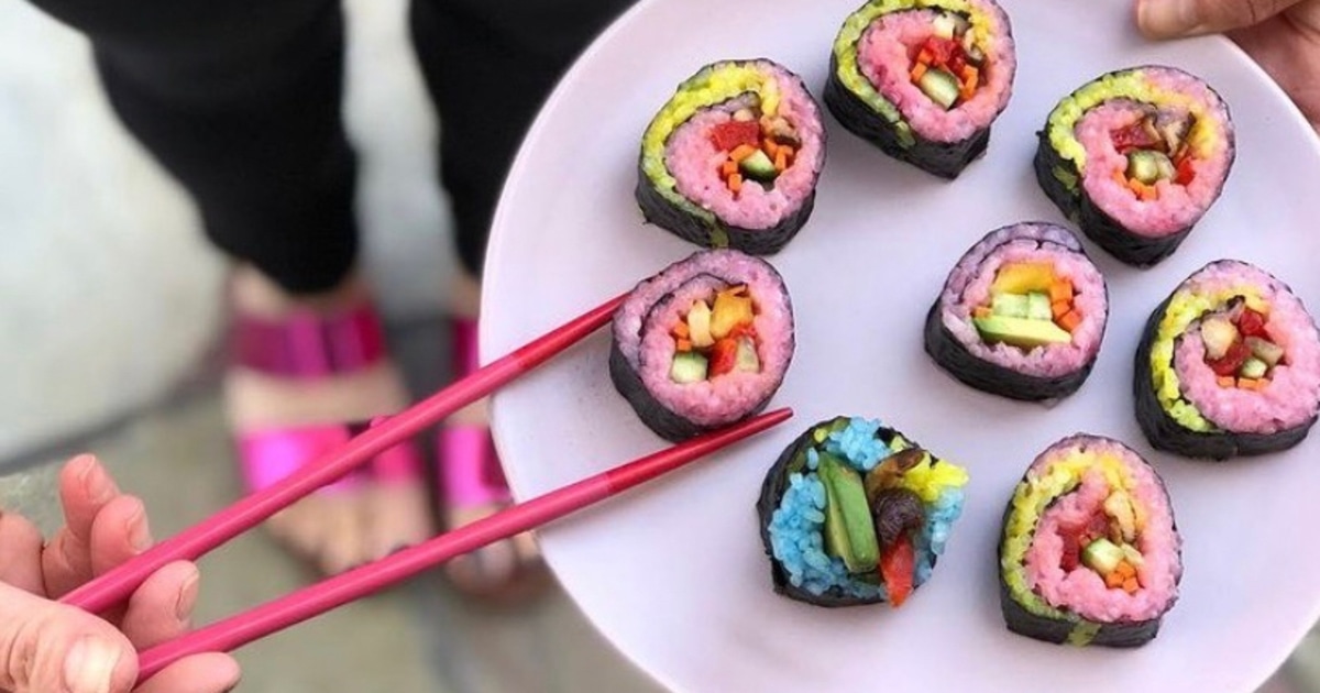 Pink Vegan Sushi Rolls With Creamy Ginger-Tamari Sauce | VegNews